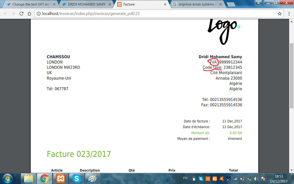 Change the text on the invoice PDF - Support - InvoicePlane Community Forums